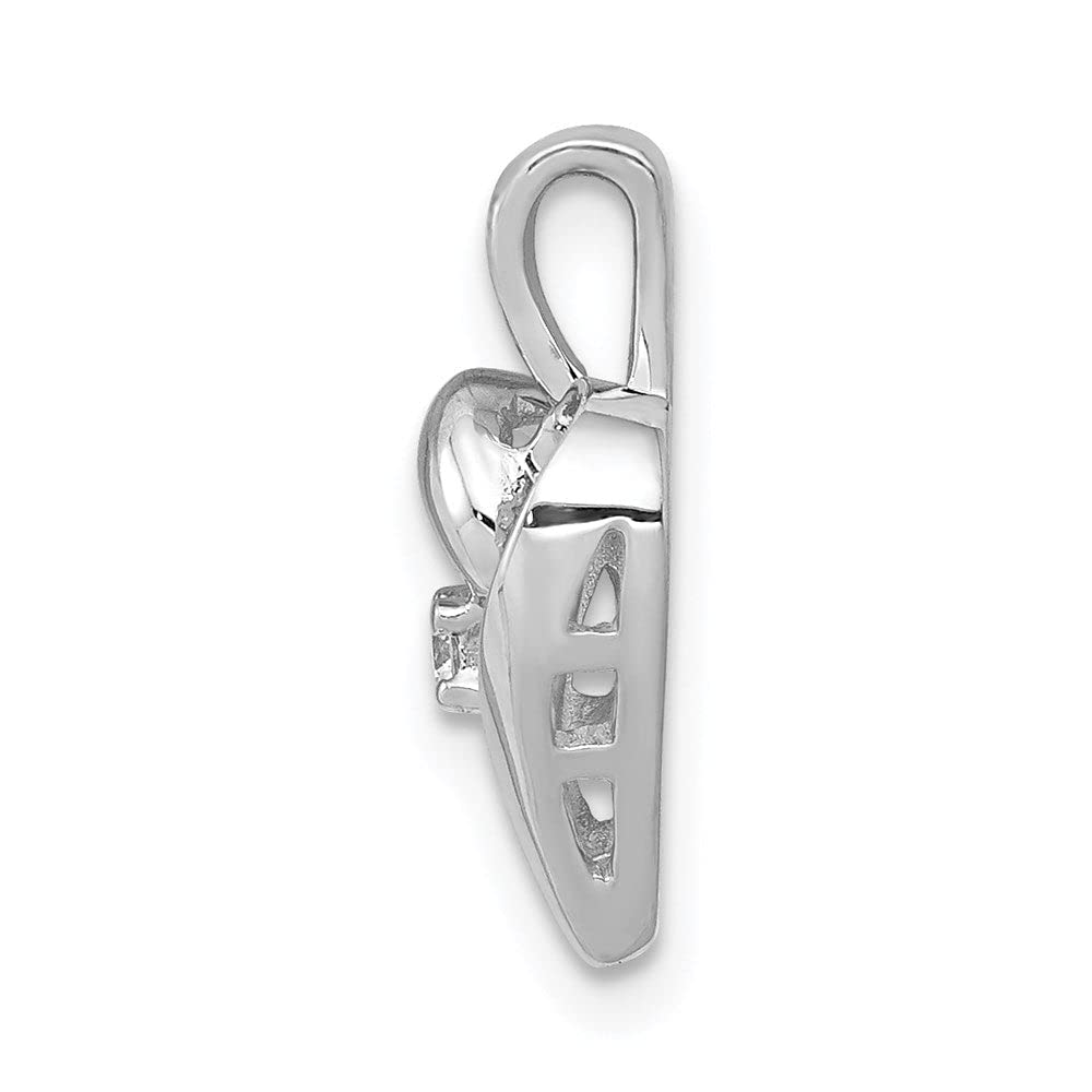 14k White Gold AA .02ct. Diamond Heart Pendant GLD-AZ-PM4820-002-WA