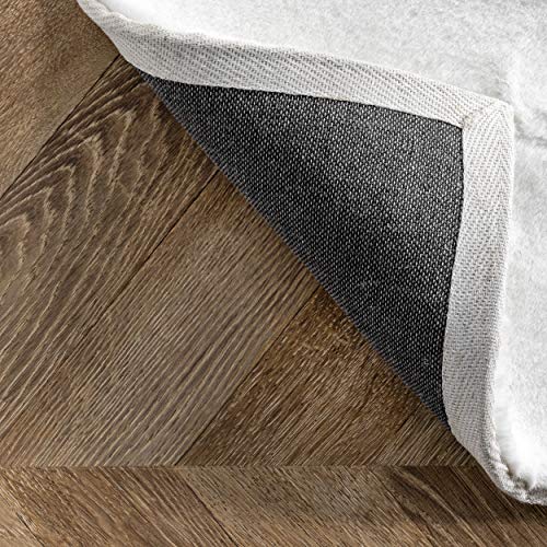 nuLOOM Faux Rabbit Soft Solid Shag Area Rug, 4' x 6', White