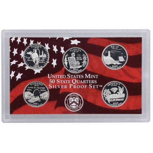 1999 No Mint Mark - 2008 Silver Proof State Quarter Run 90% Silver No Boxes or COAs 50 Coins (1/4) Seller Gem Deep Cameo