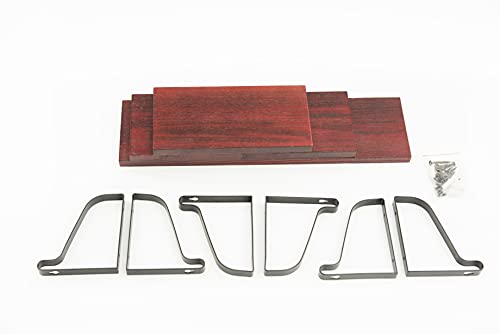 DECOMIL Floating Shelves Wall Mounted, Rustic Wood Wall Storage Shelves Set of 3 for Any Wall Space for Living Room, Bathroom, Bedroom, Kitchen, Garage, and Office (Cherry)