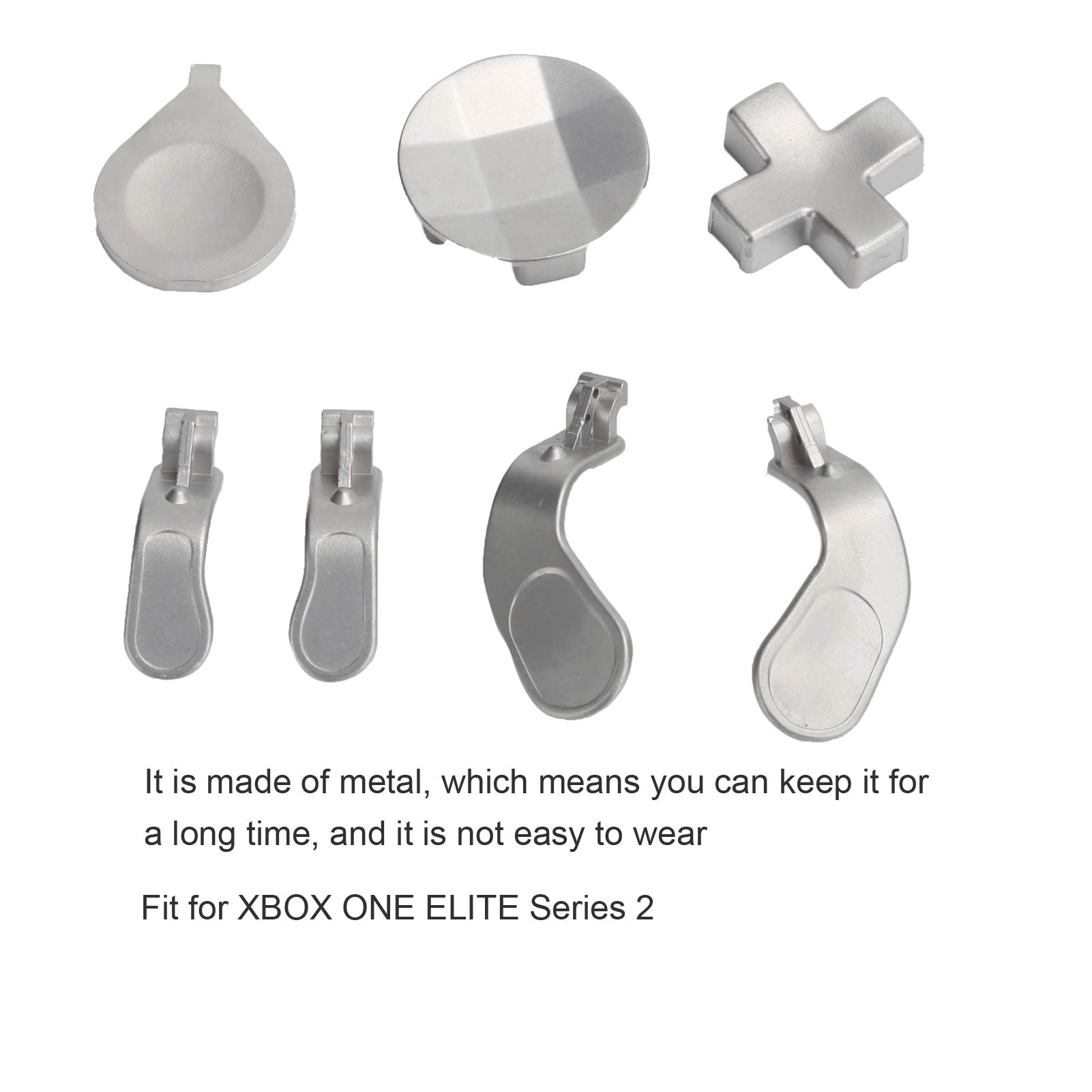 13 in 1 Metal Thumbsticks for ONE Elite Series 2, Replacement Buttons Kit Includes 6 Thumbsticks, 7 Metal Button, 1 Bag, Game Controller Button Paddles Set
