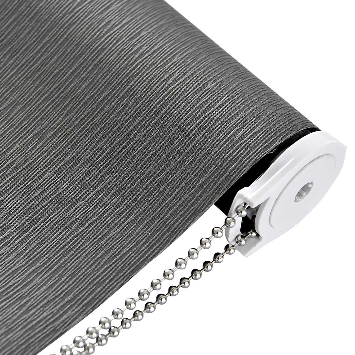 100% Blackout Window Roller Shades, Striped Jacquard Blinds with Thermal Insulated, Roll up and down shades, Easy Installation for Home and Office(23 x 72 inches, Dark Grey)