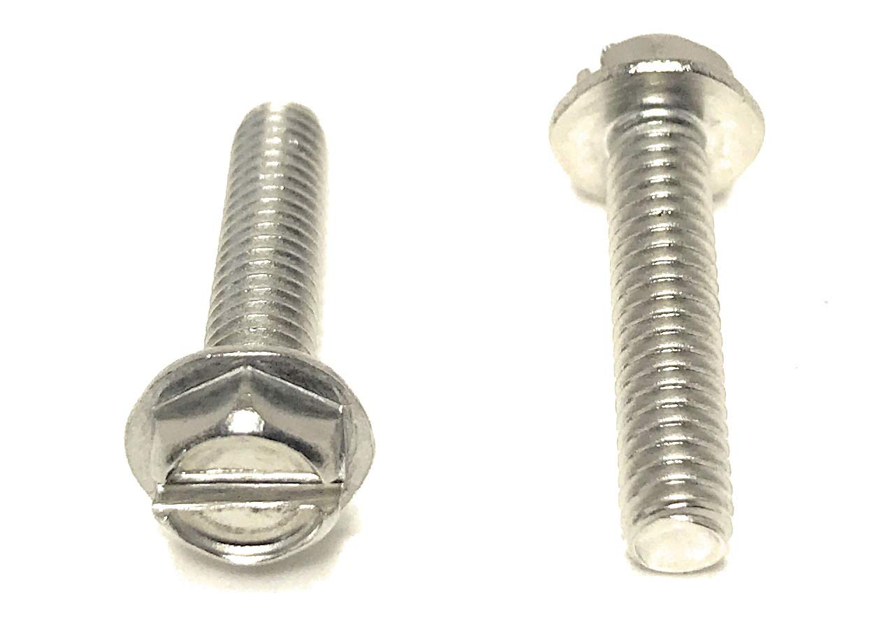 8-32x3/4 Slotted Hex Washer Head Machine Screws 18-8 Stainless Steel (50 Pcs)