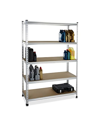 Amazon Basics Heavy Duty Storage Shelving Unit - Double Post, 60 x 24 x 78 Inch, High-Grade Aluminum & Medium Duty Storage Shelving Double Post Press Board Shelf, 48 x 18 x 72 Inch, Aluminum