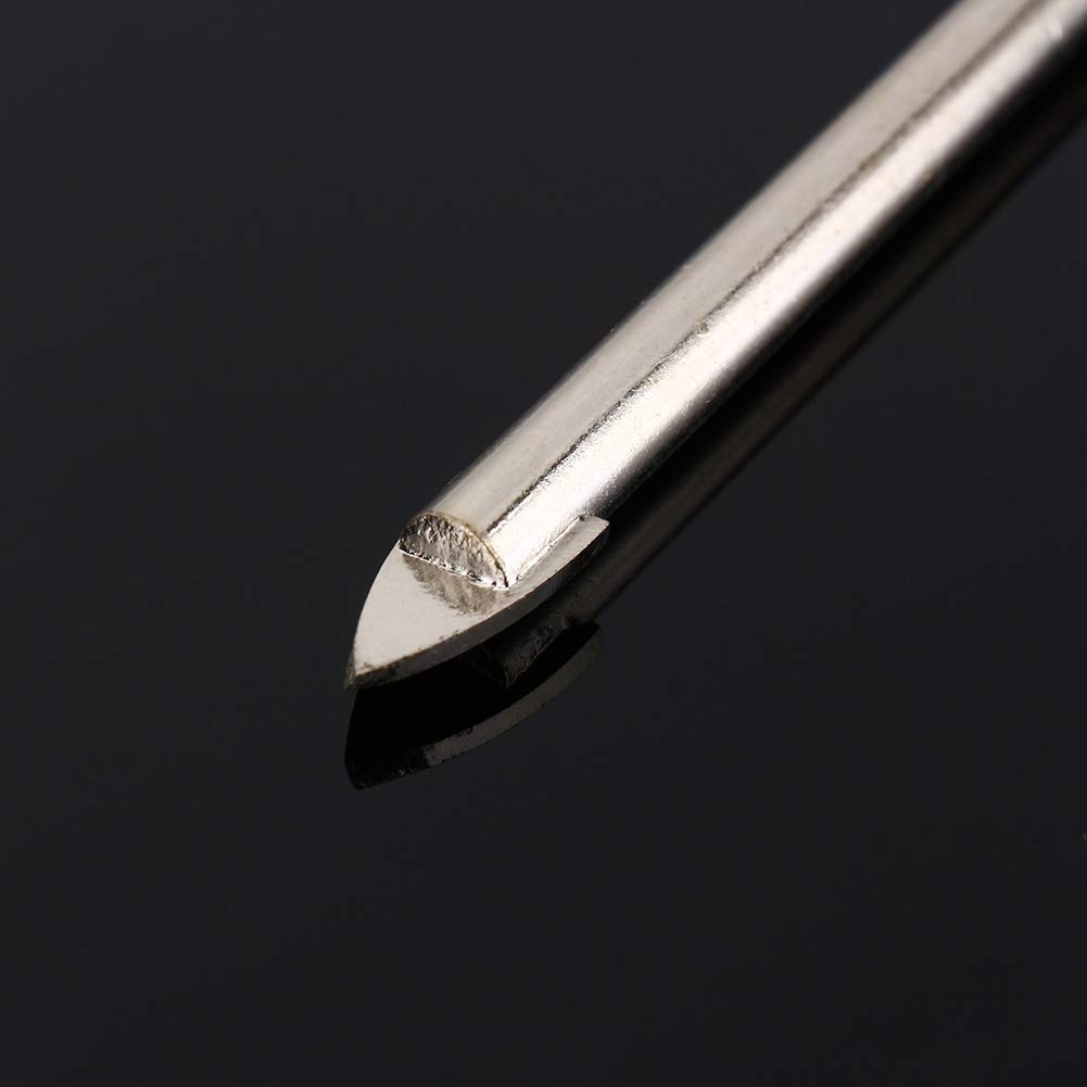 Ceramic Drill Bit Set, 10Pcs 6MM Tile Drill Bits for Cutting Glass, 1/4" Round Shank Drilling Bit Spear Pointed Head Tungsten Carbide for Wall Mirror Marble Masonry Tile Concrete