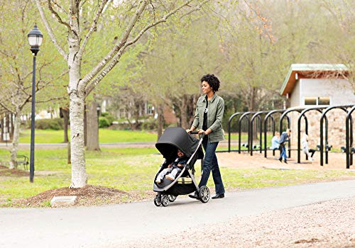 BRITAX B-Lively Travel System with B-Safe 35 Infant Car Seat | One Hand Fold, XL Storage, Ventilated Canopy, Easy to Maneuver, Raven (S05588500)