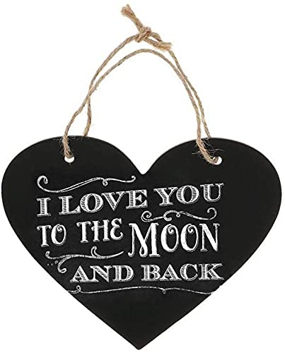 8.6 x 7 InchHanging Wooden Blackboard Erasable Message Chalkboard with String for Signs, Weddings, Parties, Home, Garden Decorations,3 Pcs (Heart Shaped)