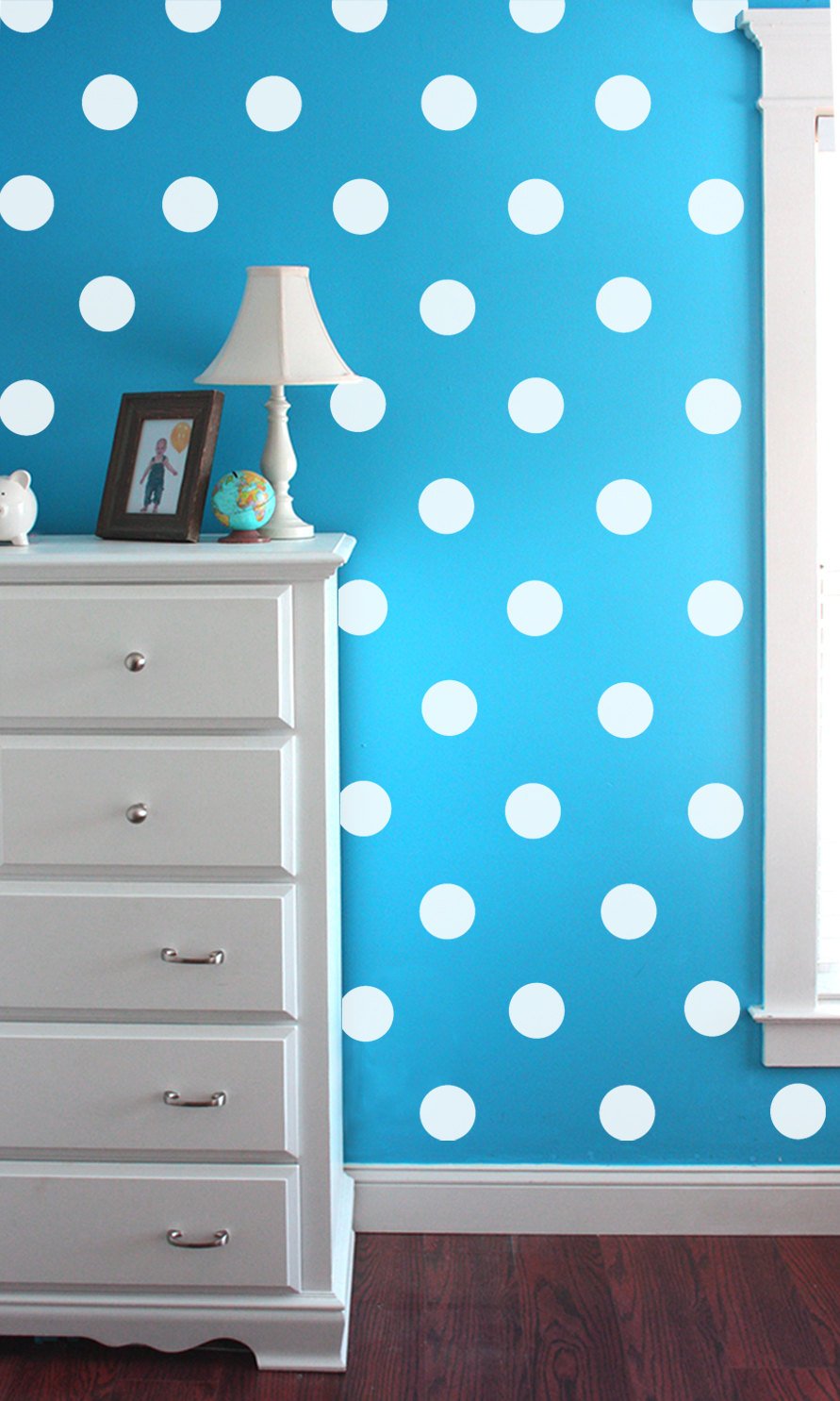 80pieces/ Set 4.8cm Polka dot Wall Sticker -Easy Peal & Stick- Environmental Removable Kids Nursery Room Decor Decal Sticker (White)