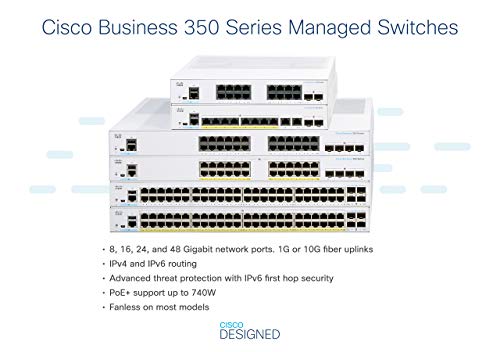 Cisco Business CBS350-16FP-2G Managed Switch | 16 Port GE | Full PoE | 2x1G SFP | Limited Lifetime Protection (CBS350-16FP-2G)