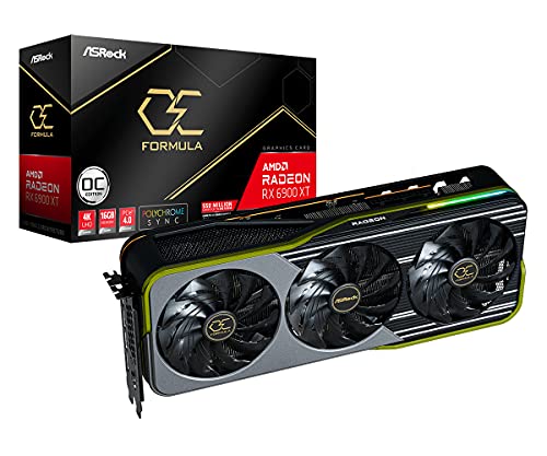 ASRock AMD Radeon™ RX 6900 XT OC Formula 16GB 256 bit GDDR6 3 x DisplayPort™ 1.4 with DSC / 1 x HDMI™ 2.1 VRR 7680 x 4320 0dB Silent Cooling Super Alloy Graphics Card