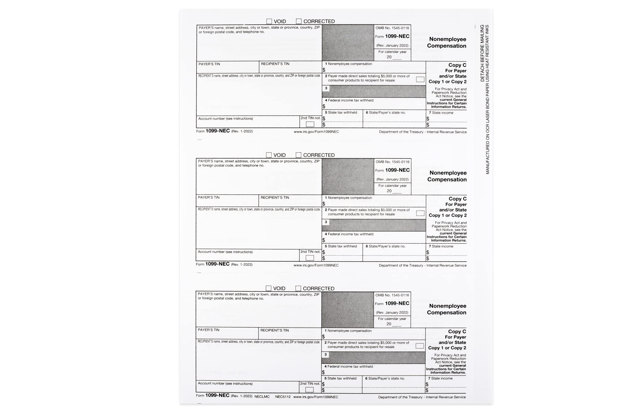 1099 NEC Tax Forms 2023 with Envelopes, 4 Part 15 Pack Tax Forms Kit and 15 Self-Seal Envelopes –Great for QuickBooks and Accounting Software, Value Pack for Business - Made in The USA - 15-Pack