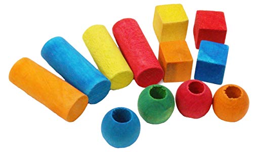 Bonka Bird Toys 60045 Large Wooden Blocks Treasure Chest Refill Parrot Foraging cage Conure Amazon African Grey Beak chew Aviary Supply