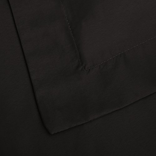 Amazon Basics Light-Weight Microfiber Duvet Cover Set with Snap Buttons - Full/Queen, Black