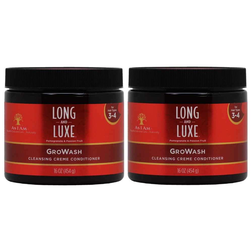 As I Am Long & Luxe Growash Cleansing Crème Conditioner 16oz"Pack of 2"