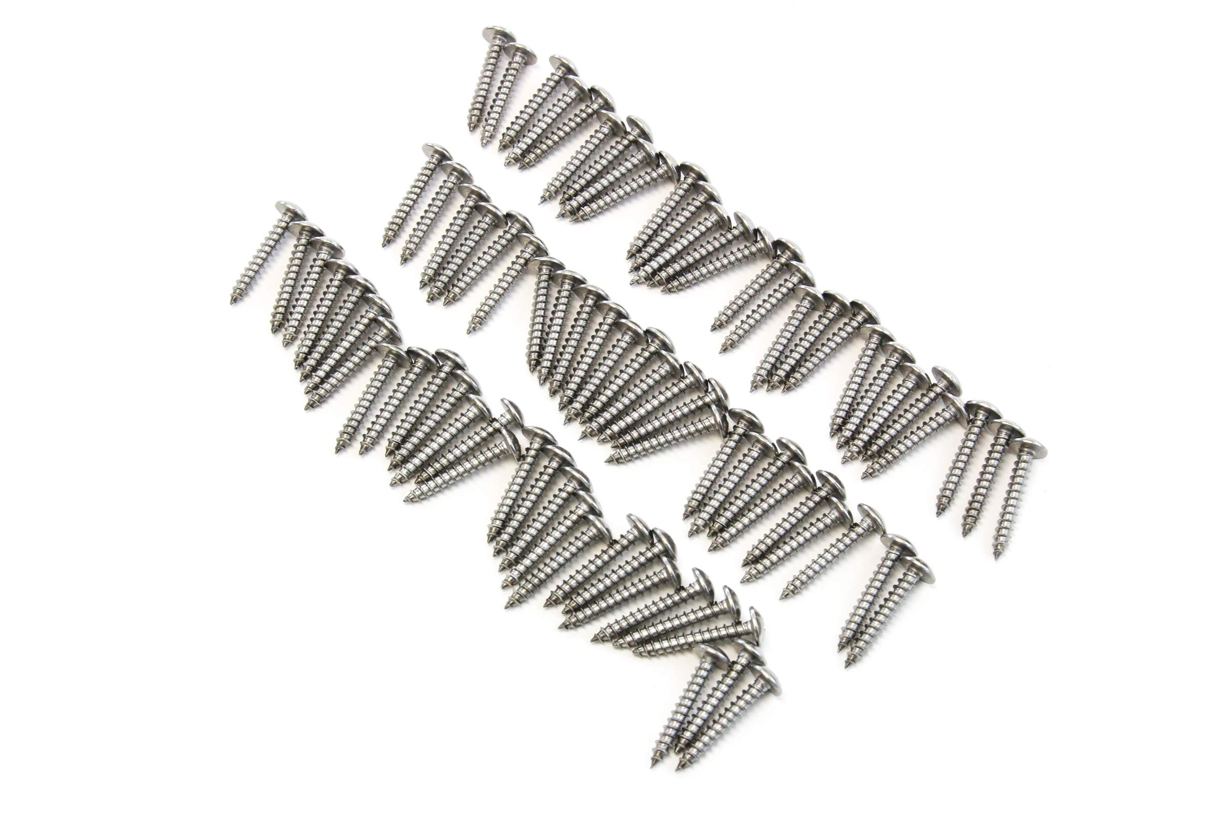 80 Piece Truss Head Screw Set for Dock Bumper Installation Marine Grade Stainless Steel 10 x 1-1/4 Inches SS