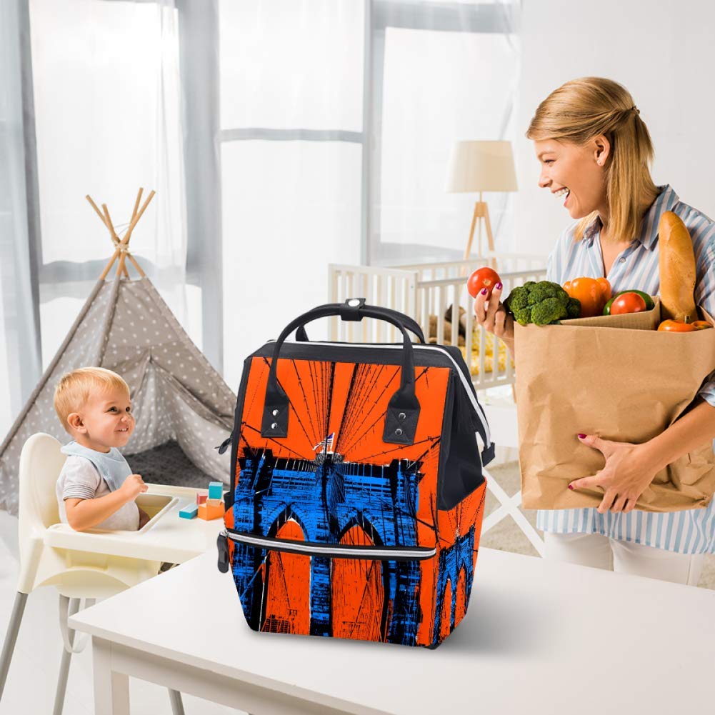 Brooklyn Bridge Landscape Changing Pad Diaper Bag Maternity Baby Nappy Backpack