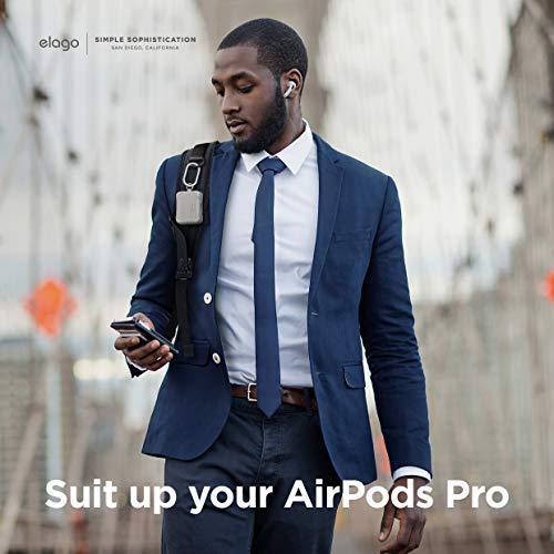 elago Suit Case Compatible with AirPods Pro Case [White] - Premium Silicone, Shock Absorbing Drop Protection, Supports Wireless Charging, Adhesive Tapes Included