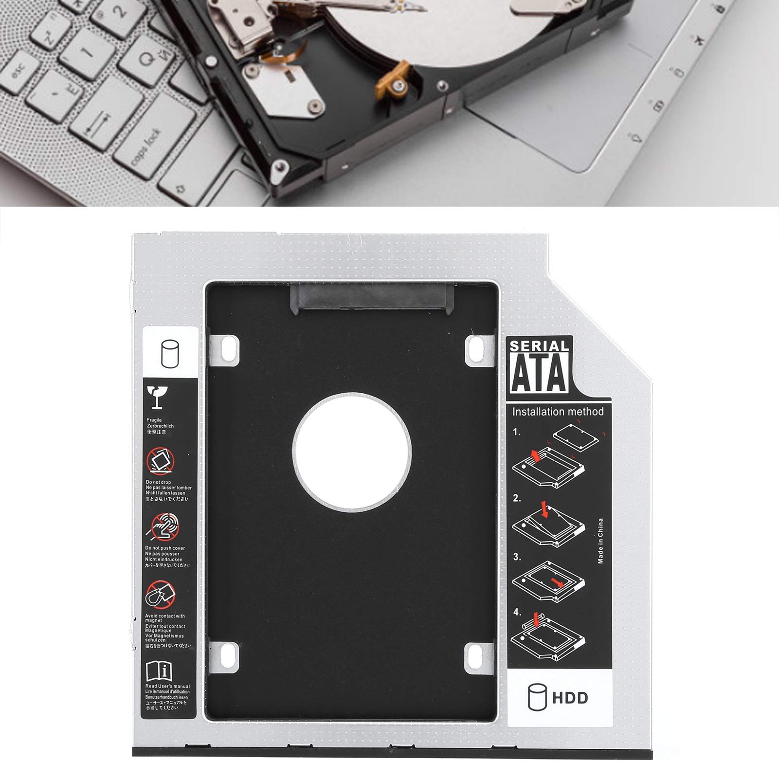 Qinlorgo Notebook Optical Drive 79.5mm MSATA/NGFF SSD/HDD Hard Drive PC for Notebook Office Home