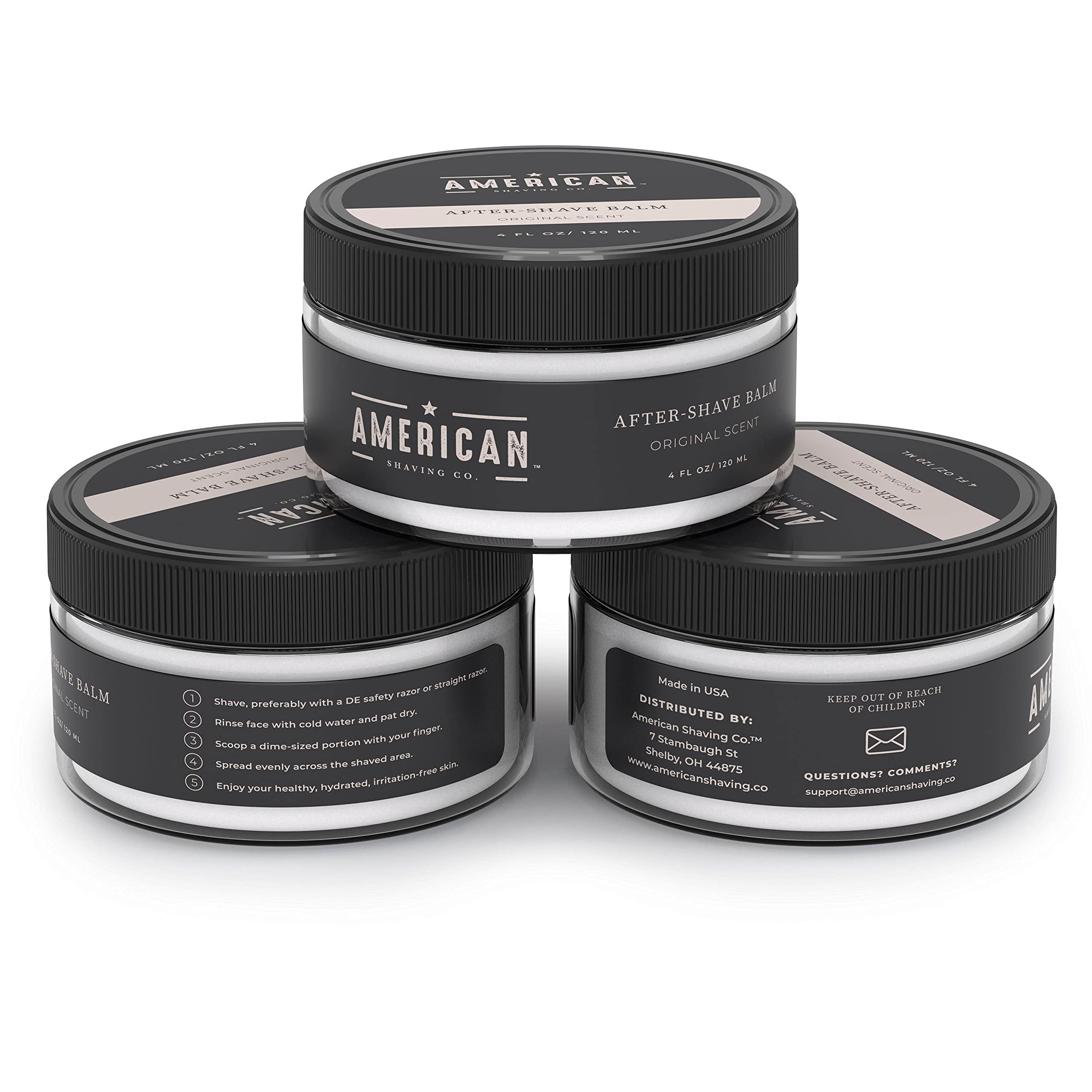After Shave Balm for Smooth (Original Scent), Silky & Irritation Free Skin, Soothes and Moisturizes Face After Shaving, Treats Redness & Razor Burn, Post Shave Lotion by American Shaving Co - 4 Oz