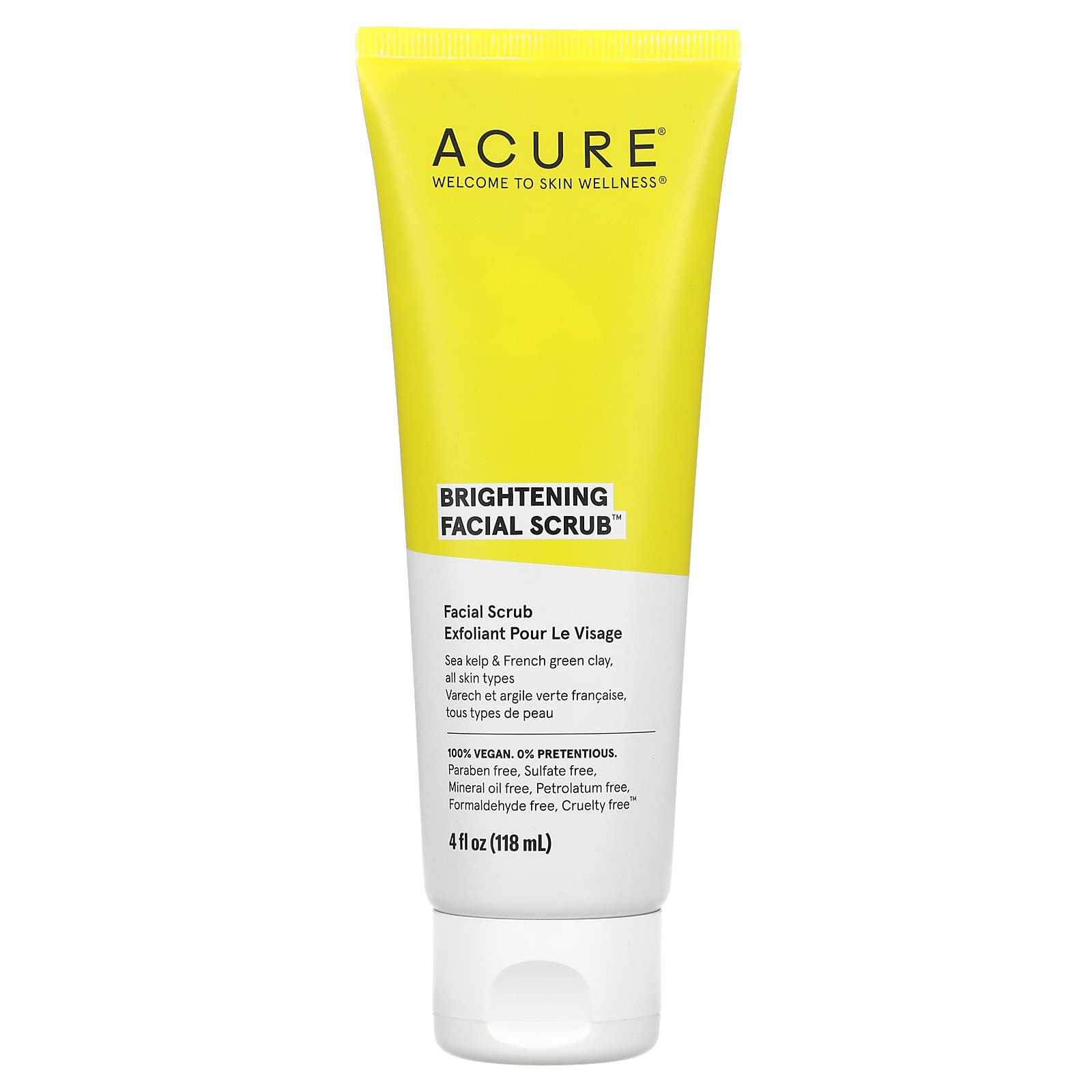 Acure Organics Brightening Facial Scrub, 4 fl. oz, Pack of 2