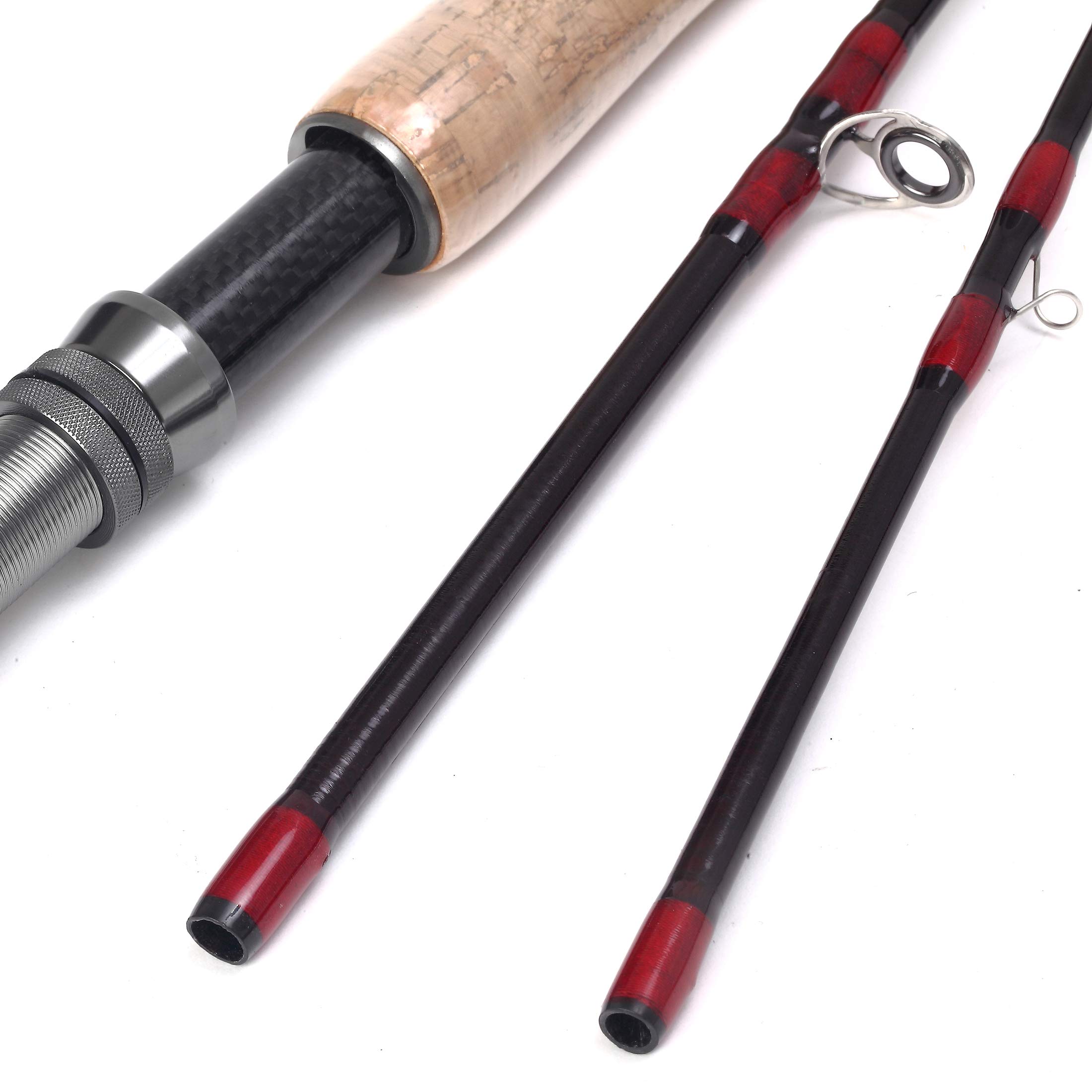 10ft Fly Fishing Rod 3 Sections 7-8wt Fly Rod Carbon Fiber Blanks Light Weight Medium Fast Action Cork Grip