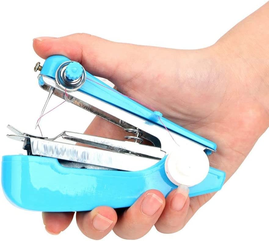 1Pc Handheld Sewing Machine, Portable Mini Manual Sewing Machine Handy Needlework Tool Mini Sewer Machine Hand Stitcher Sewing Machine