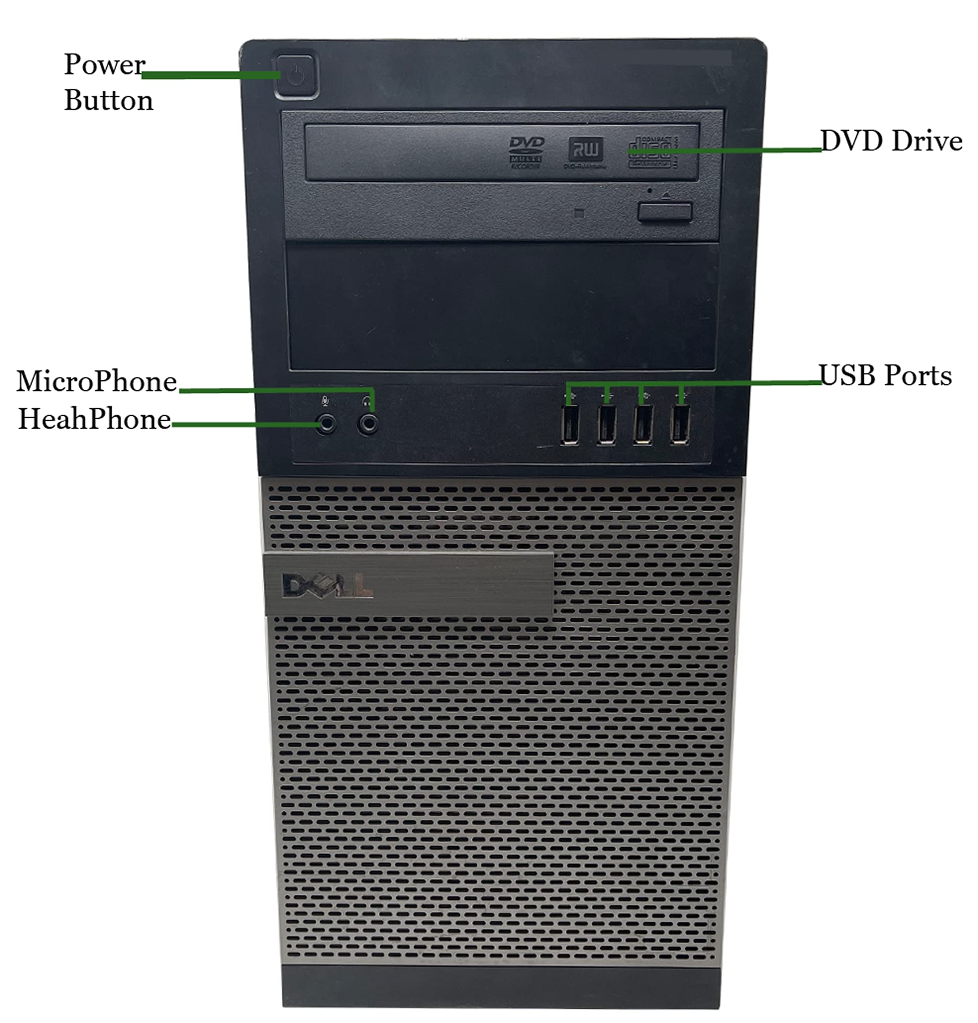 Dell OptiPlex Tower Computer Desktop PC, Intel Core i5 Processor, 16GB Ram, 128GB M.2 SSD + 500GB Hard Drive, HDMI, Nvidia GeForce GT 1030 4GB, Wi-Fi & Bluetooth, Windows 10 (Renewed)