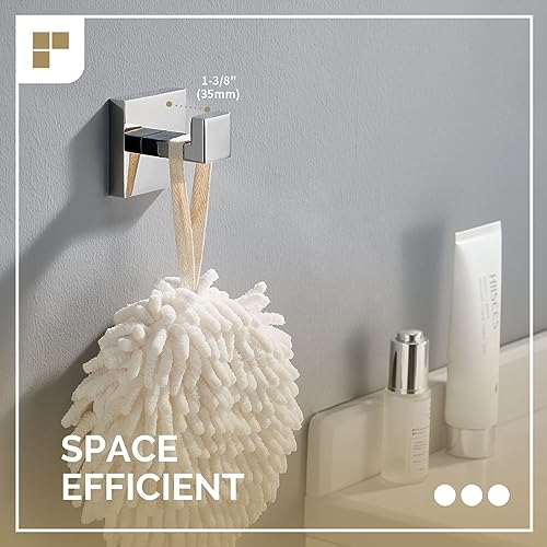 Angle Simple Bath Towel Hook, Solid Metal Bathroom Shower Square Hook Hand Towel Bathrobe Sponges Hanger Kitchen Cabinet Closet Hook Pants and Shirt Holder Polished Chrome, Wall Mounted