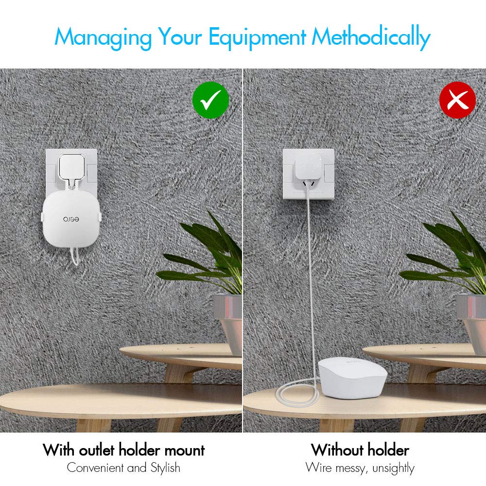 Wall Mount Holder for EERO Mesh WiFi System, Simple and Sturdy Wall Mount Bracket Holder for EERO Mesh WiFi Router Without Messy Wires or Screws (1 Pack-White)