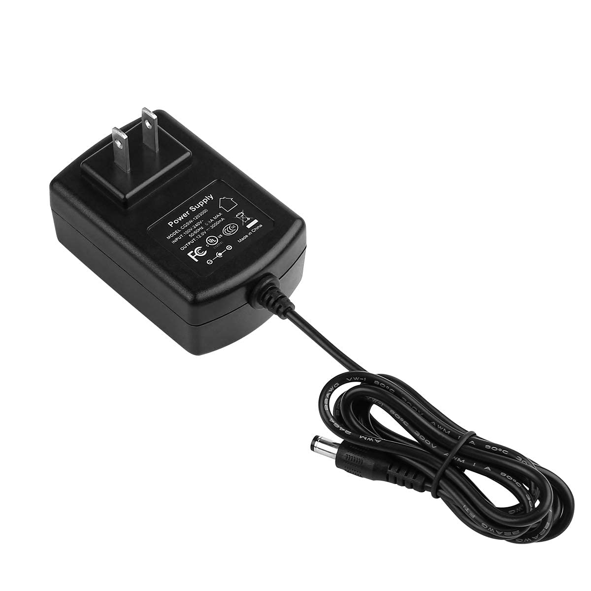 12V 3A Power Supply Adapter SUEPRNIGHT AC 100-240V to DC 12 Volt Power Supply Transformer Converter with 5.5mm x 2.1mm Plug for Router Led Strip Lights CCTV Camera