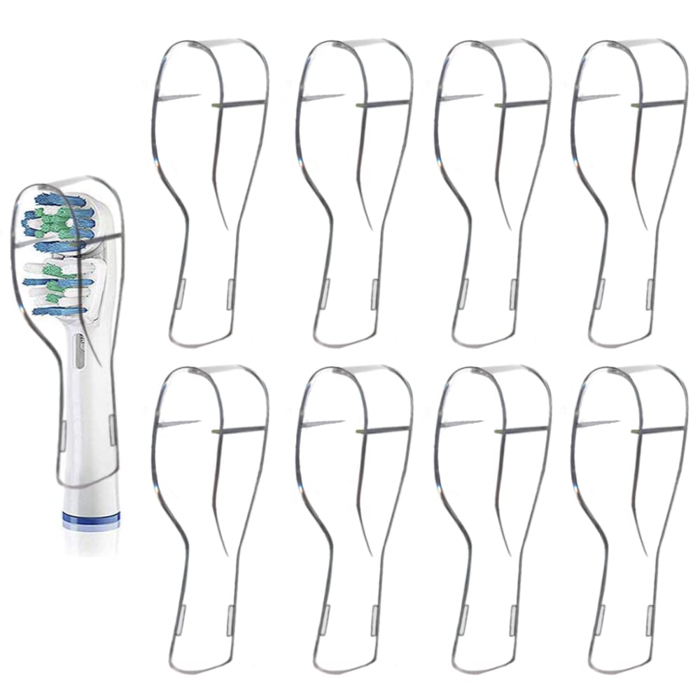 8Pcs Reusable Toothbrush Covers Compatible with Oral B Dual Clean Replacement Brush Heads and Trizon/Pulsonic/Sonic SR 12A 18A Replacement Brush Heads