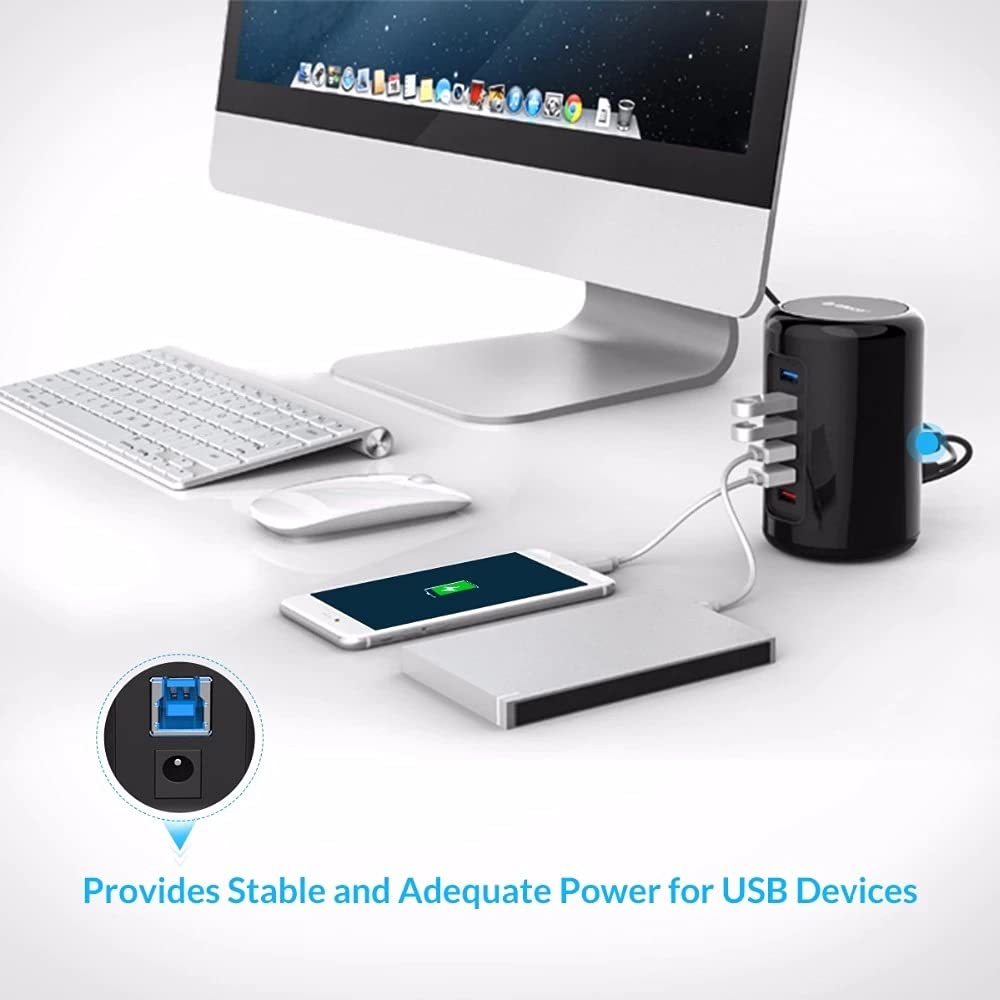 SHYPT USB 3.0 HUB with Power Adapter Fast Charger Hub Desk Splitter Rj45 Ethernet Expander Computer Accessories for MacBook Pro