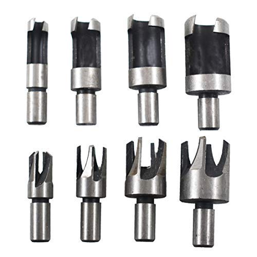 8Pcs Wood Plug Cutter Metric Carbon Steel Straight and Taper Claw Drill Bit Set Woodworking Hole Saw Cutting 6MM 10MM 13MM 16MM