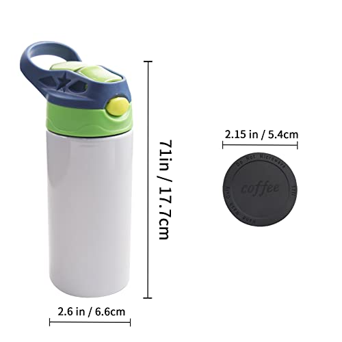4pcs 12oz Sublimation Blanks Sippy Cup,Sublimation tumblers for Kids,Stainless Steel Insulated Toddler Water Bottle with Leak-Proof Straw Lid and Handle(Four Colors)