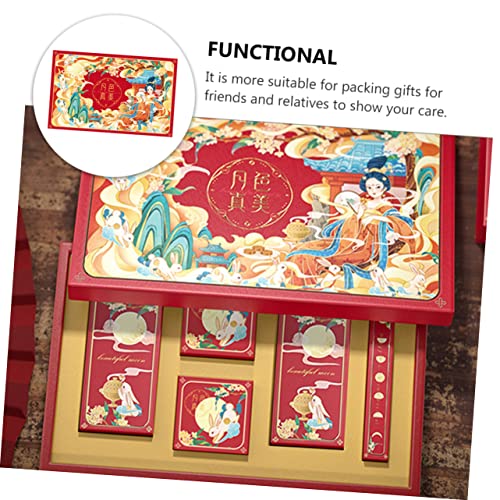 Abaodam 1 Set Moon Cake Box Dessert Containers Mini Paper Cups Mini Muffins Mooncake Packaging Box Christmas Muffin Boxes Bakery Wrapping Box Mid-autumn Festival Supply Moon Cake Case Gift