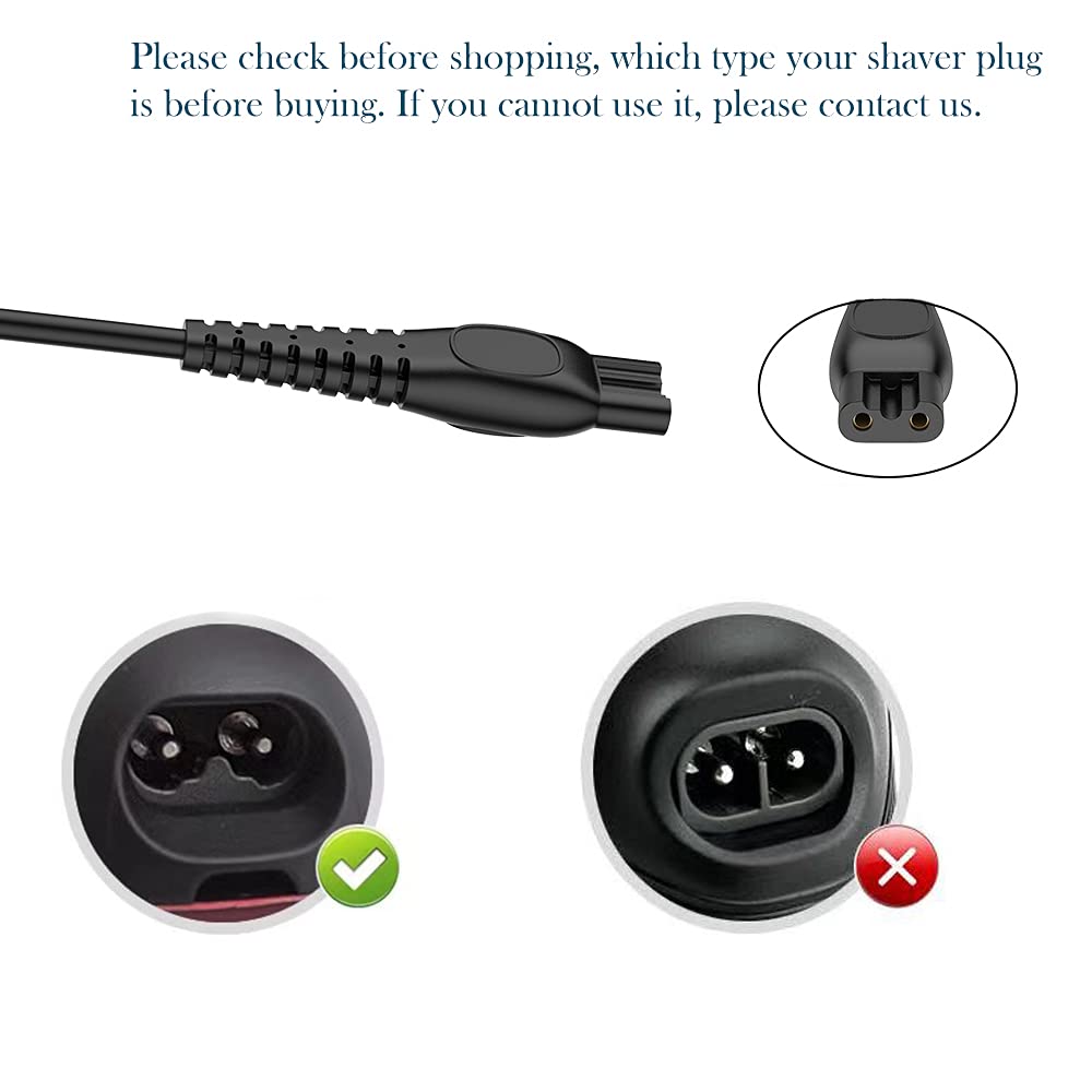 2W Philips Shaver One Blade QP2630 Charger Power Cord Replacement for Philips HQ850, Compatible for Philips Norelco Oneblade QP2530, QP2630 Electric Razor Trimmer Charging Cable Supply
