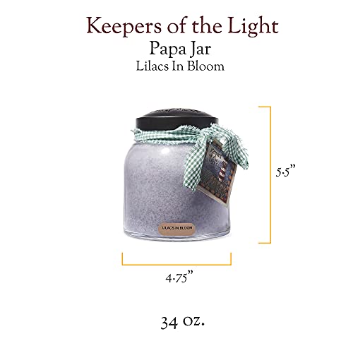 A Cheerful Giver β Lilacs In Bloom - 34oz Papa Scented Candle Jar with Lid - Keepers of the Light - 155 Hours of Burn Time, Gift Candle, Violet