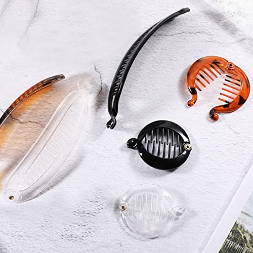 9 Pieces French Banana Clip Comb Fishtail Hair Clips and Flexible Ponytail Holders - Interlocking Hair Styling Accessories for Women