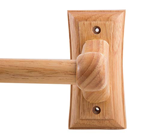ALFI brand AB5505 24" Double Rack Wooden Towel Bar Bathroom Accessory, Natural Wood