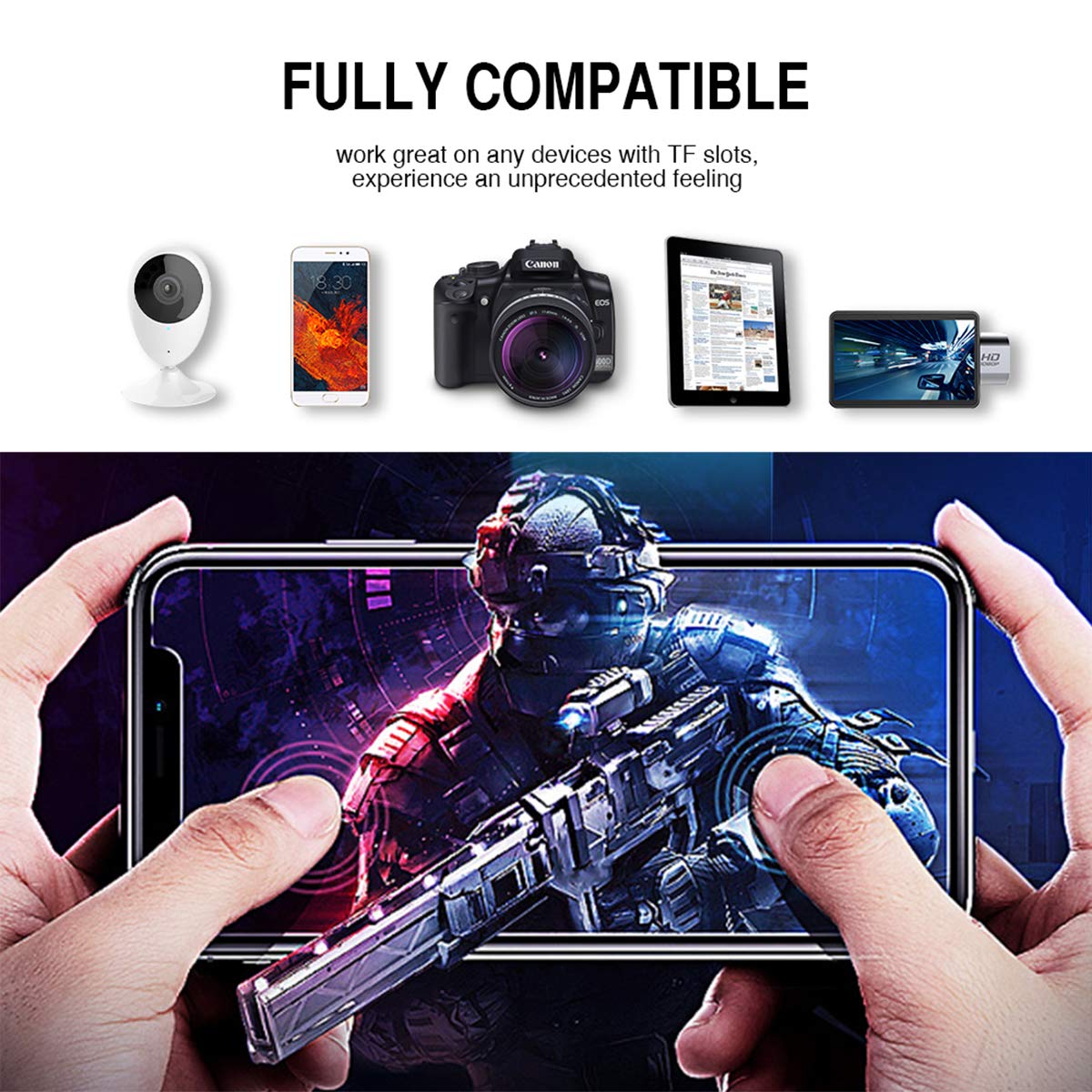1TB Memory Card 1024GB Micro SD Card 1TB High Speed Waterproof for Smartphone/Camera/Tablet/Home Monitoring Systems and Drone