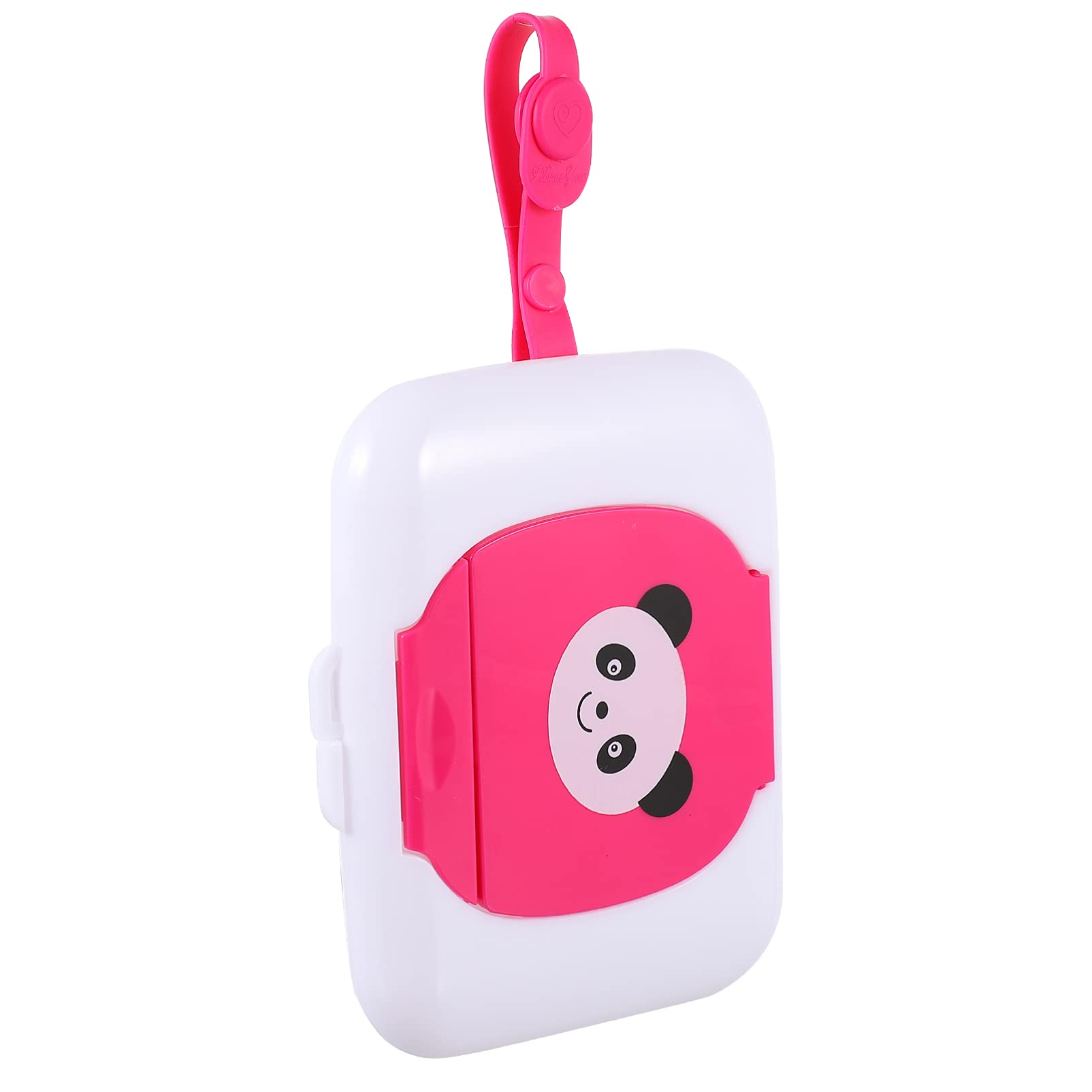 DOITOOL 1Pc Travel Wipe Dispenser Portable Wet Wipe Dispenser Container Wipes Container Wipe Holder Wipes Carrying Case for Travel (Pink)