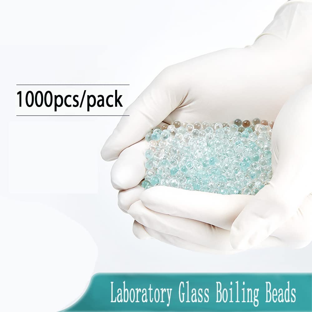 1000 Beads Lab Boiling Stones Glass Boiling Beads Glass Paint Mixing Balls 6mm Dia (Glass:6mm)