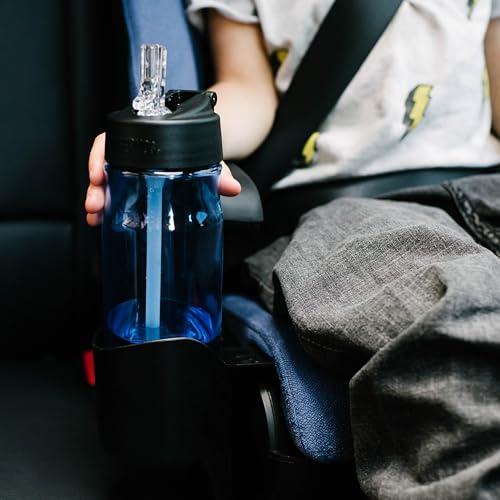 Clek Oobr High Back Booster Seat with Adjustable Headrest, Reclining Design, Latch System, and Retardant-Free Fabric, Snowberry