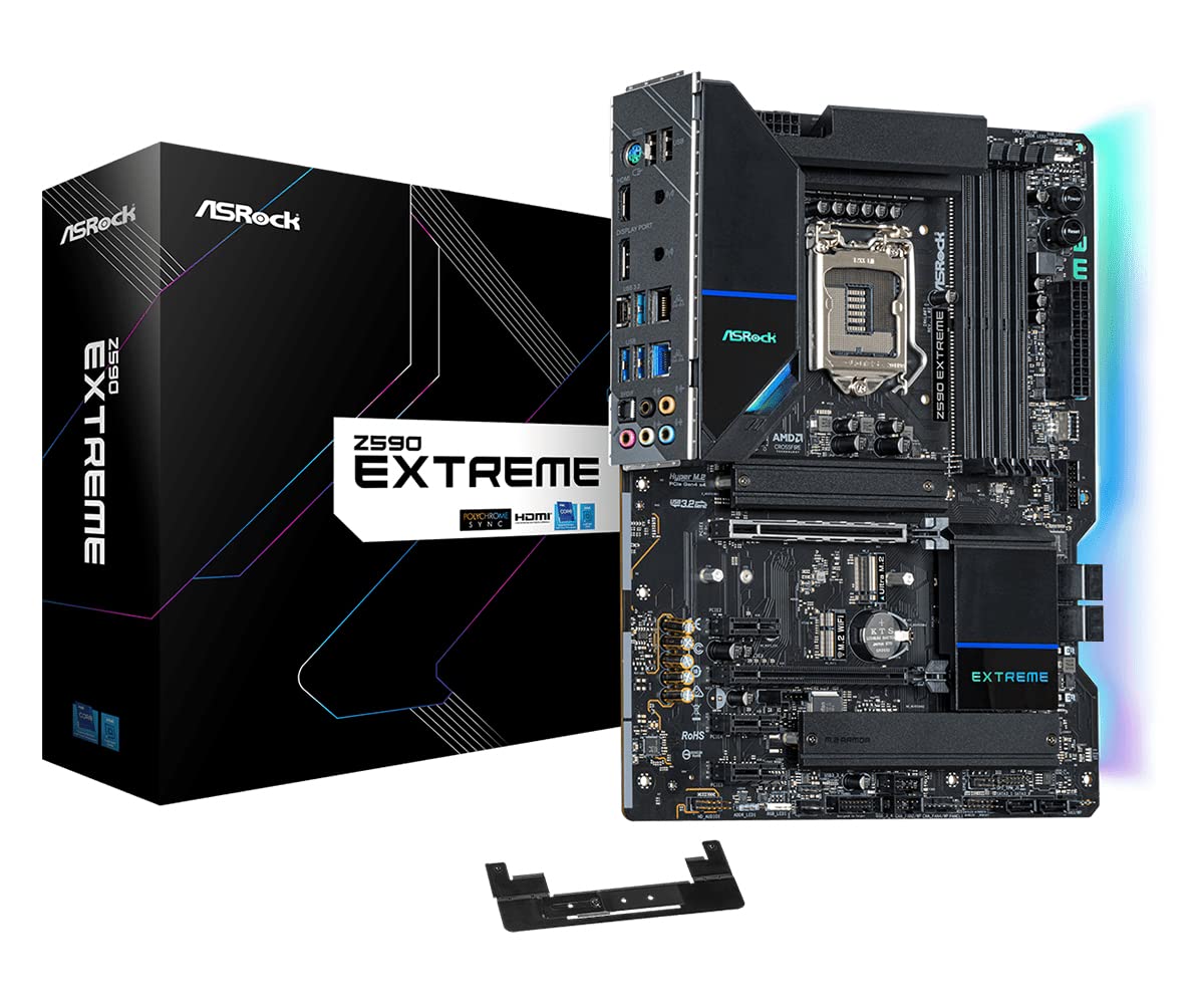 ASRock Z590 Extreme Compatible Intel 10th and 11th Generation CPU (LGA1200) with Z590 Chipset ATX Motherboard