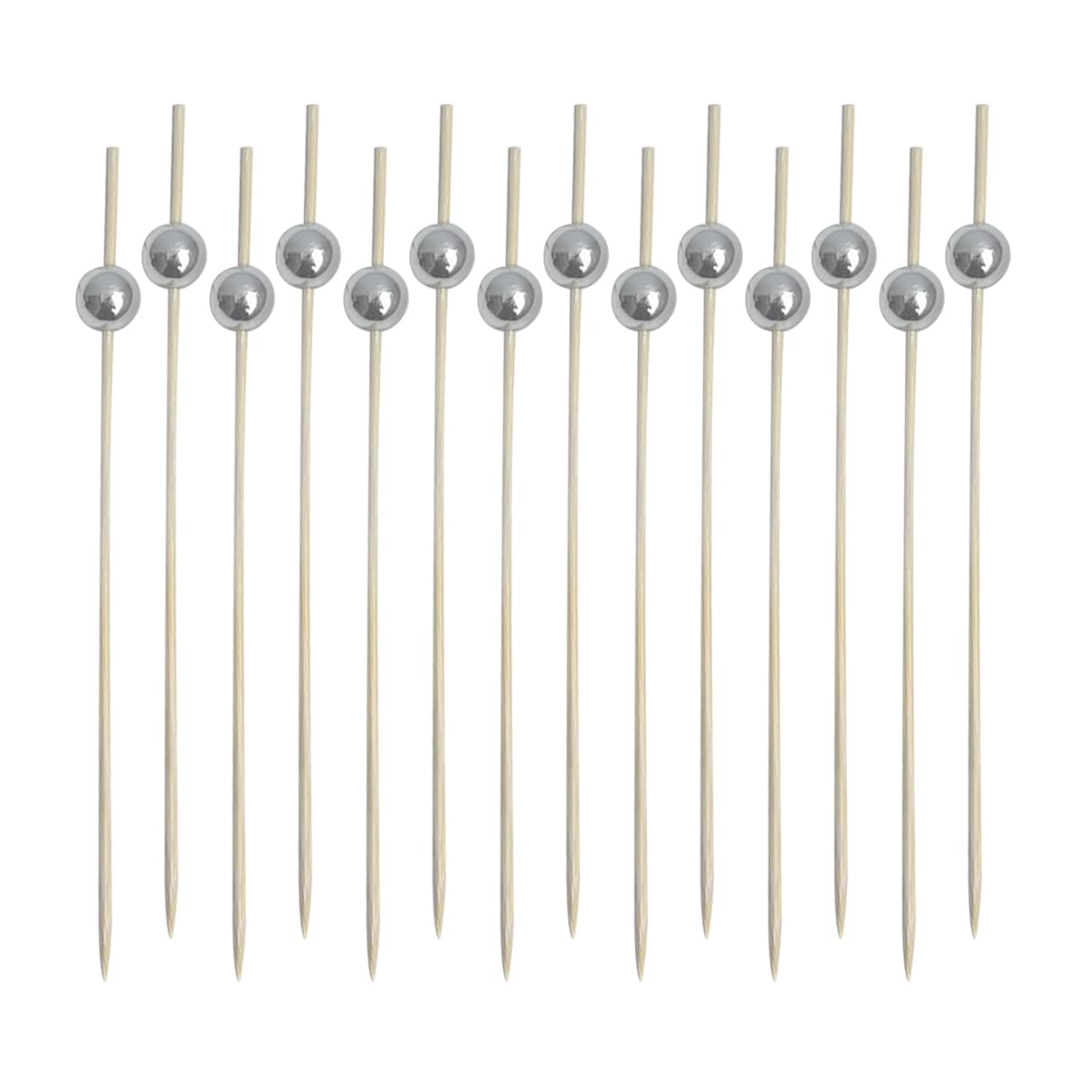 100PCS Fancy Cocktail Toothpicks Cocktail Picks,Cocktail Skewers Olives Appetizers for Wedding Party Toothpicks (Silver)