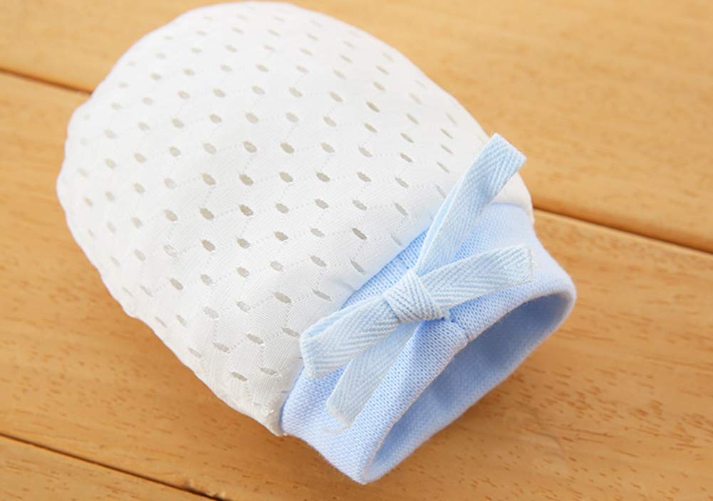Aijian Pack of 6 Baby Mesh Gloves Cotton No Scratch Mittens for Unisex (3Colors/0-6Months)