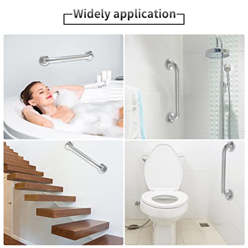 2 Pack 16 Inch Grab Bars for Bathtubs and Showers, Anti Slip Shower Grab Bars Stainless Steel Shower Handle Toilet Handicap Elderly Senior Assist Bathroom Saft Handle