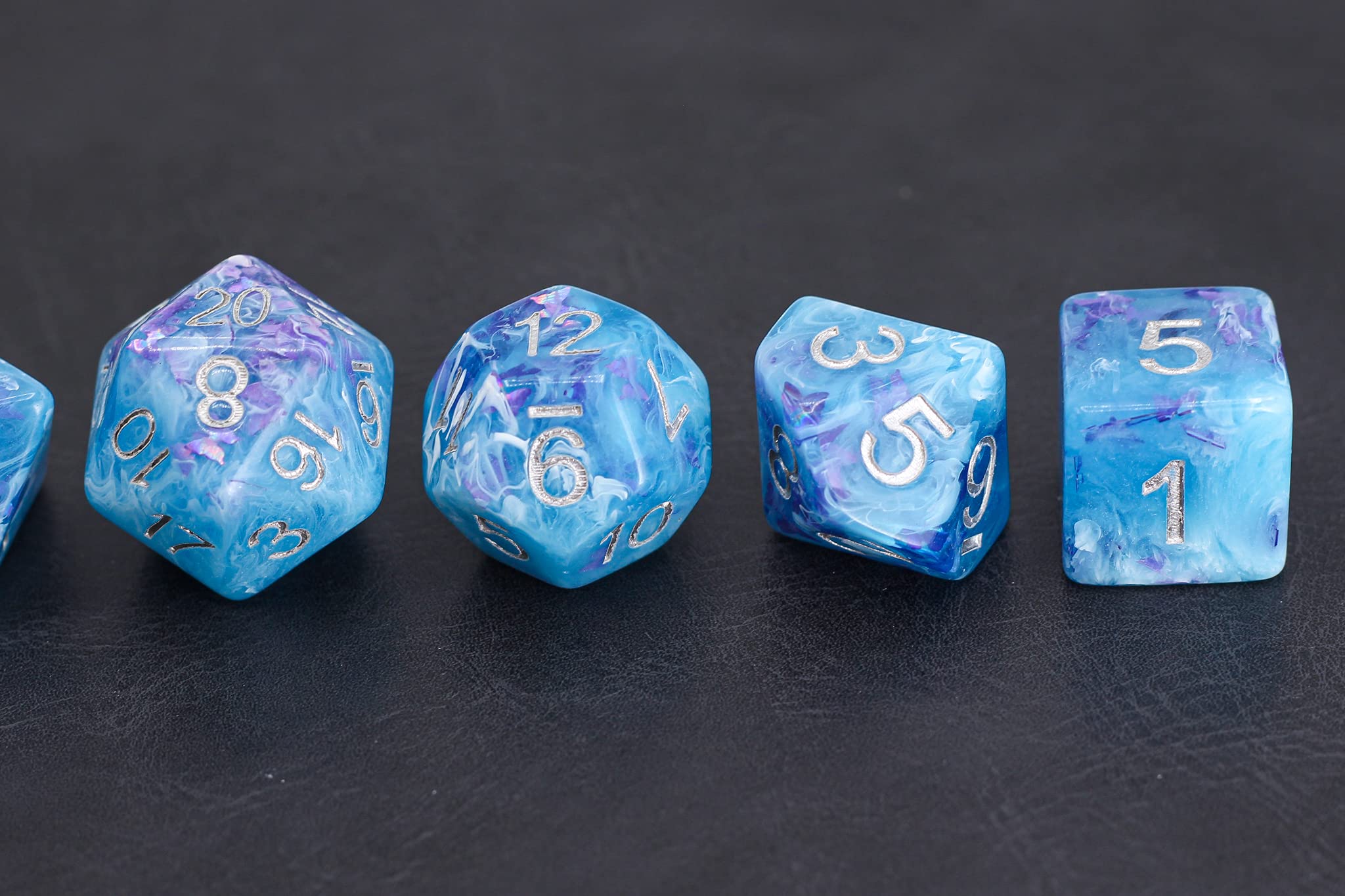 3DEGOS Blue Butterfly DND Dice Set for Dungeons and Dragons Gifts, D&D, D and D, Pathfinder, Accessories, D20, Polyhedral, Resin Dice, Metal, Dice Tray, Tower, Bag, Box