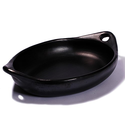 Ancient Cookware, Chamba Clay Oval Serving Dish with Handles, Large, 4 Quarts