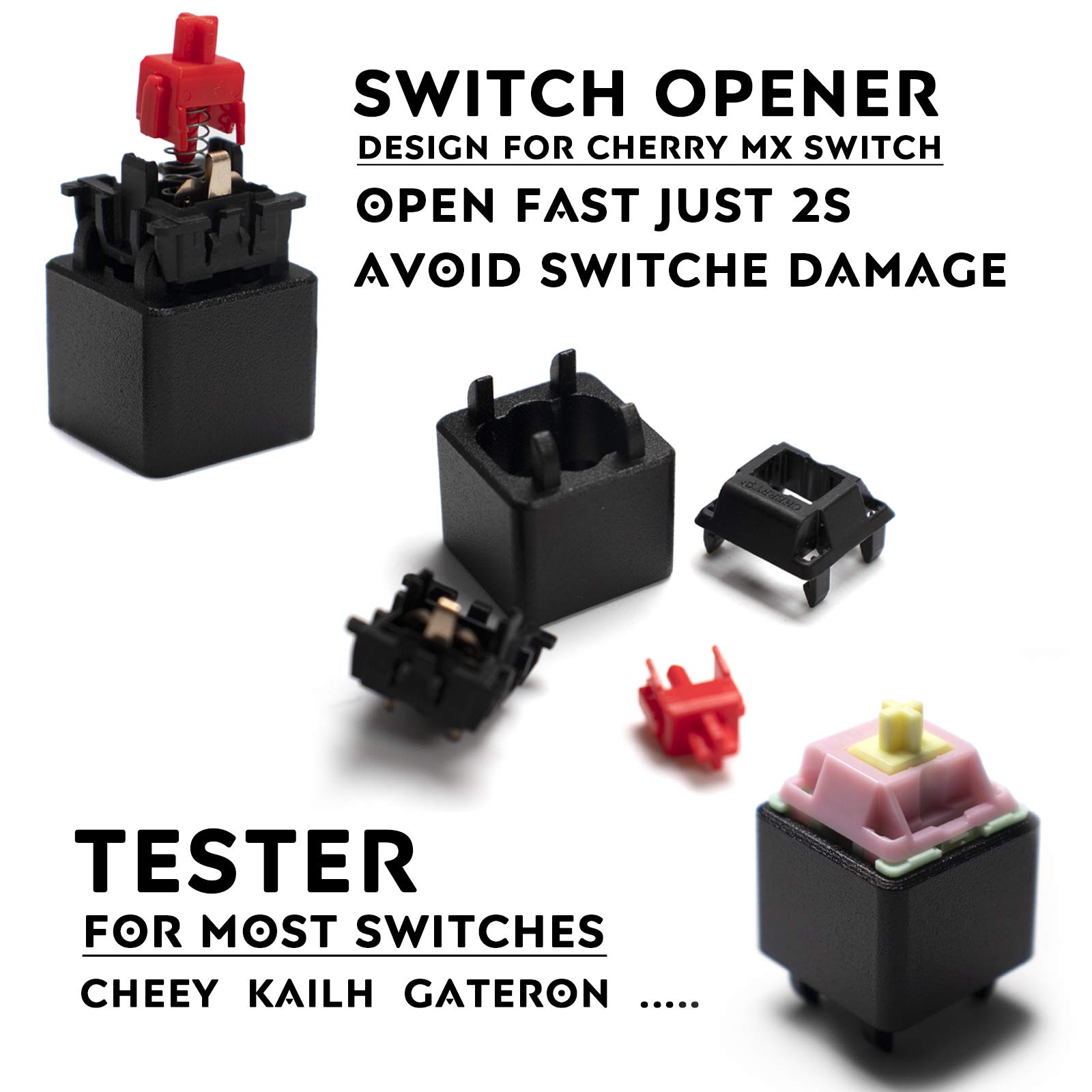 Byhoo Metal Cherry MX Switches Metal Switch Opener Tester Kits for Mechanical Keyboard 3PCS Aluminum Switch Open Tool Suit for Lube Switch Accessories for Gaming Keyboard Gamer…